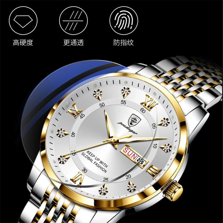 Men Watch For Men Stainless Steel Luxury Push Button Hidden Clasp ...