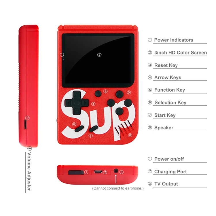 2020 Portable Mini Handheld Sup Game Console 8-bit 3.0 Inch Color Lcd ...