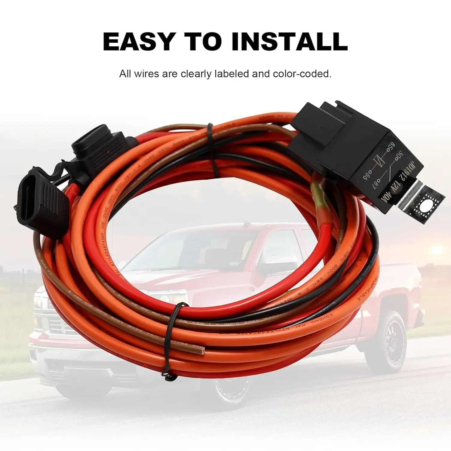 40A Relay 30A Fuse Box Wire Harness Waterproof Fuel Pump Relay 12V ...