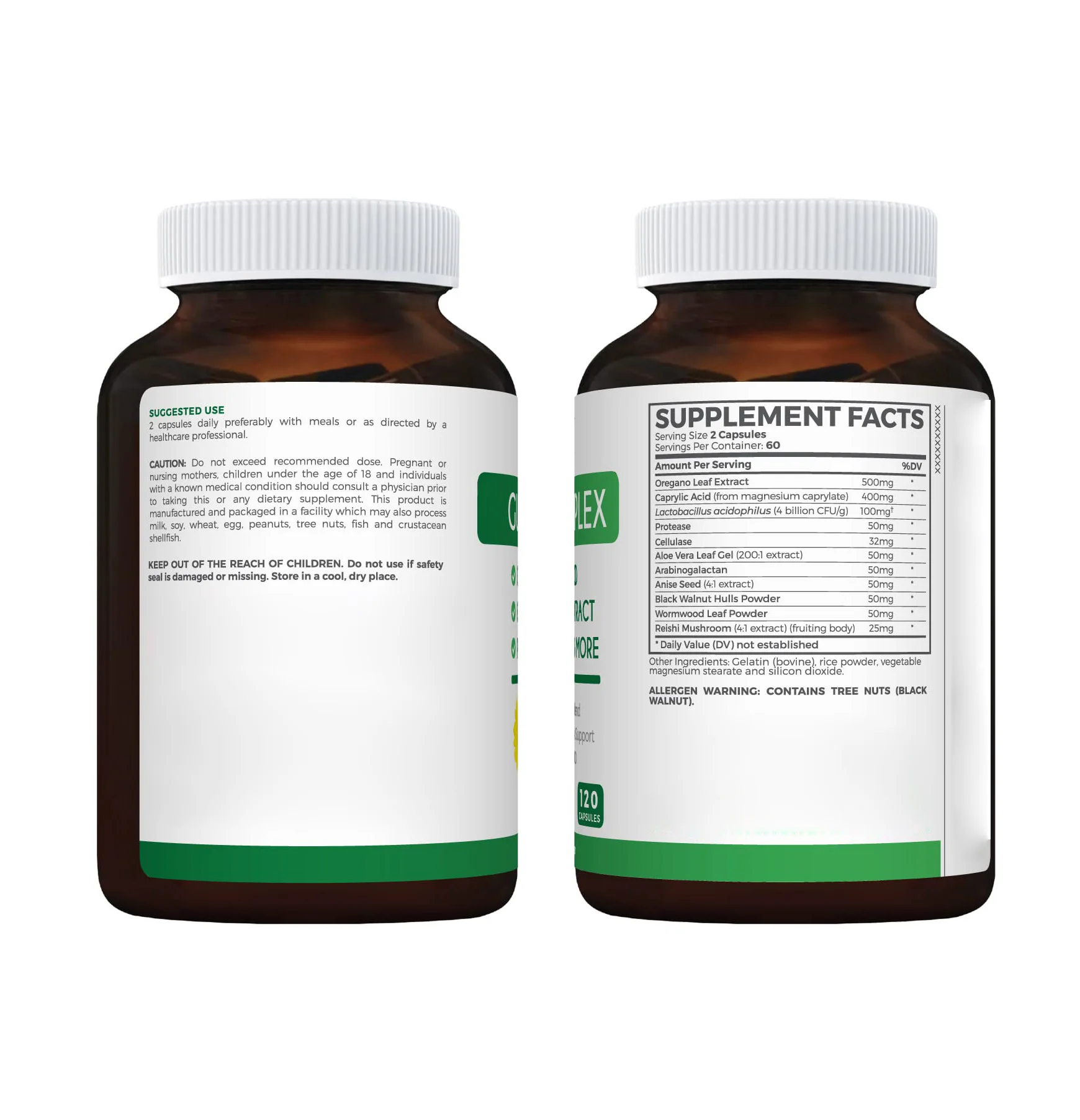 Gut Complex with Caprylic Acid & Oregano Oil & Probiotics