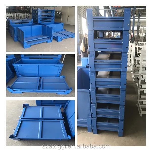 Customized Stackable Steel Pallet Box with Lid - ATOGGI