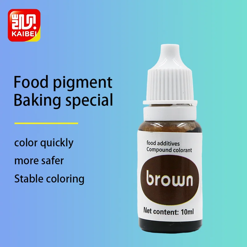 10g Edible Brown Halal Food Colour Liquid Dye Water & Oil Dual Purpose ...