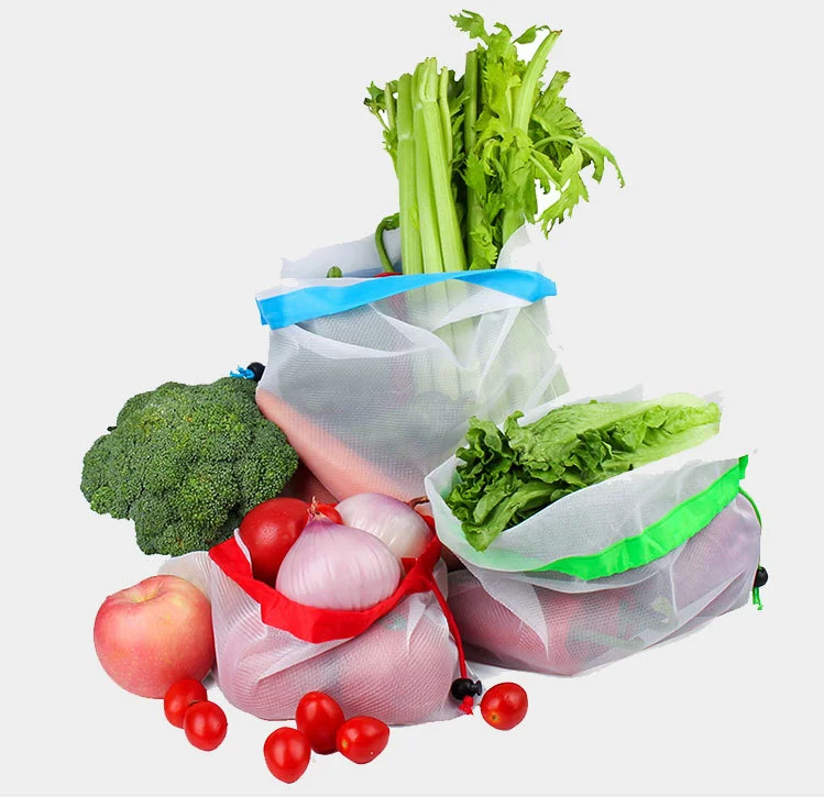 12 Pcs Heavy Duty Reusable Mesh Produce Bags, Barcode Scanable See ...