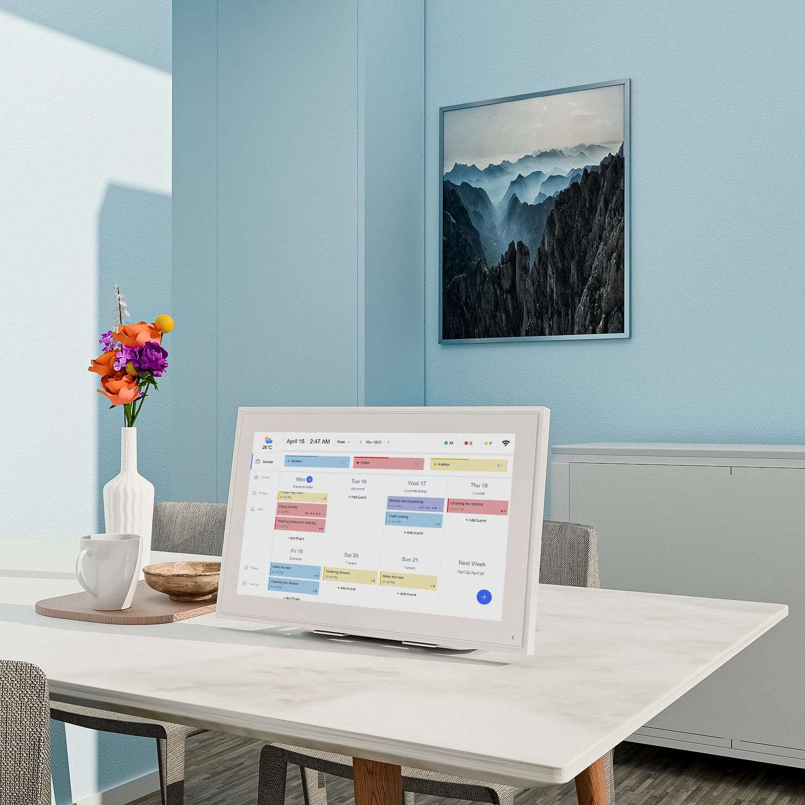 Eachpai Google Calendar Digital Wall Calendar - 15.6 Inch Touch Screen
