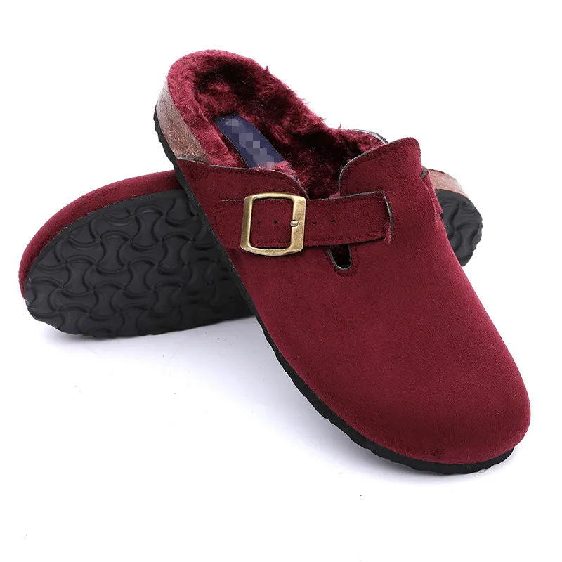Classical Style Women's Cork Clogs Mules With Soft Warm Plush Lining ...