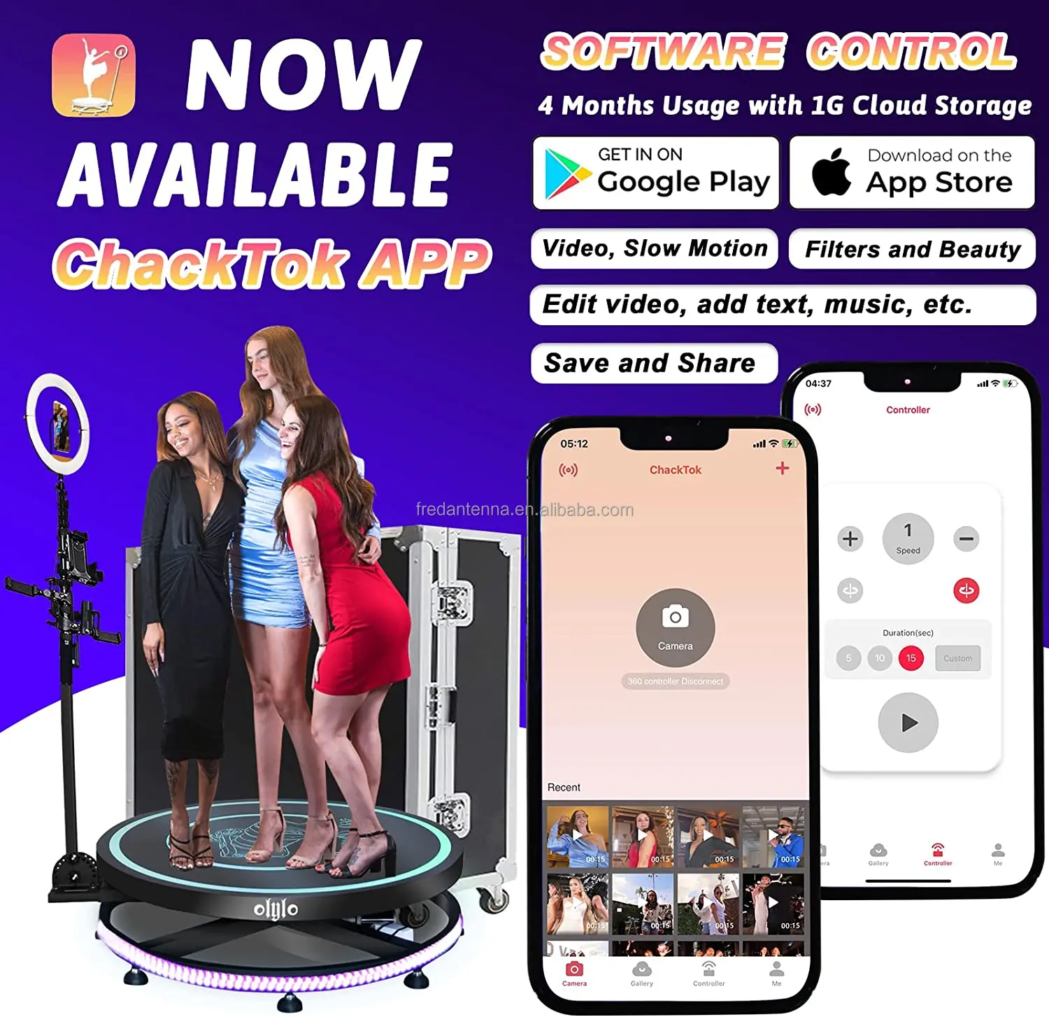 High Quality 360 Degree Spin Camera Platform Party Revolve Selfie Fully ...