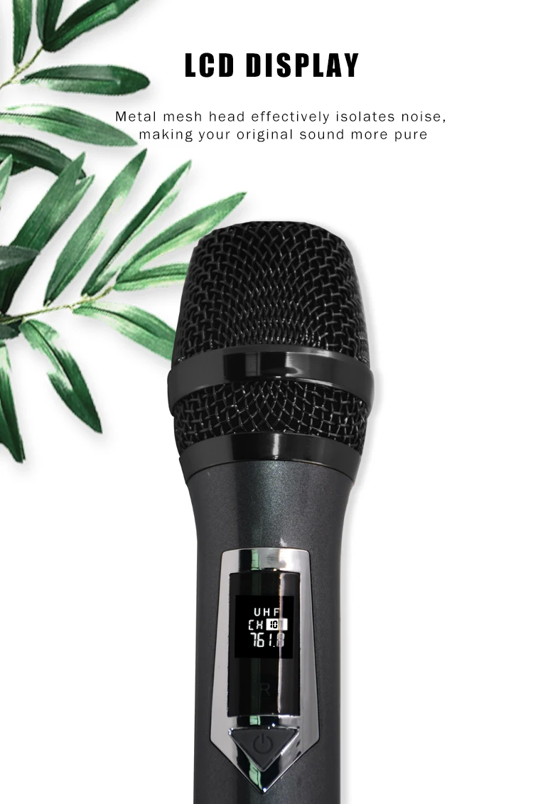 Dual Plastic Portable Fm Wireless Uhf Microphone Movie Sensitive ...