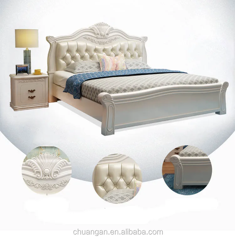 European Design Bed Room Furniture Wood Double Bed European French ...