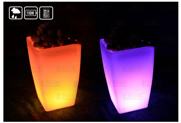 Led Illuminate Glowing Flower Pot Light Solar Led Flower Planter Pot ...