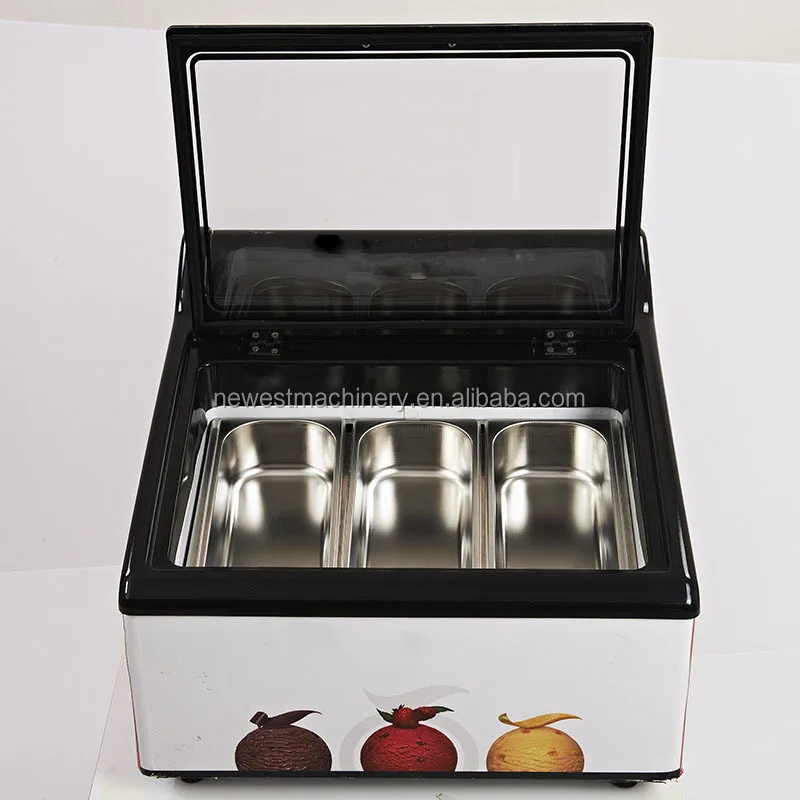 Countertop 3pans Italian Ice Cream Gelato Fridge Display Case - Buy ...
