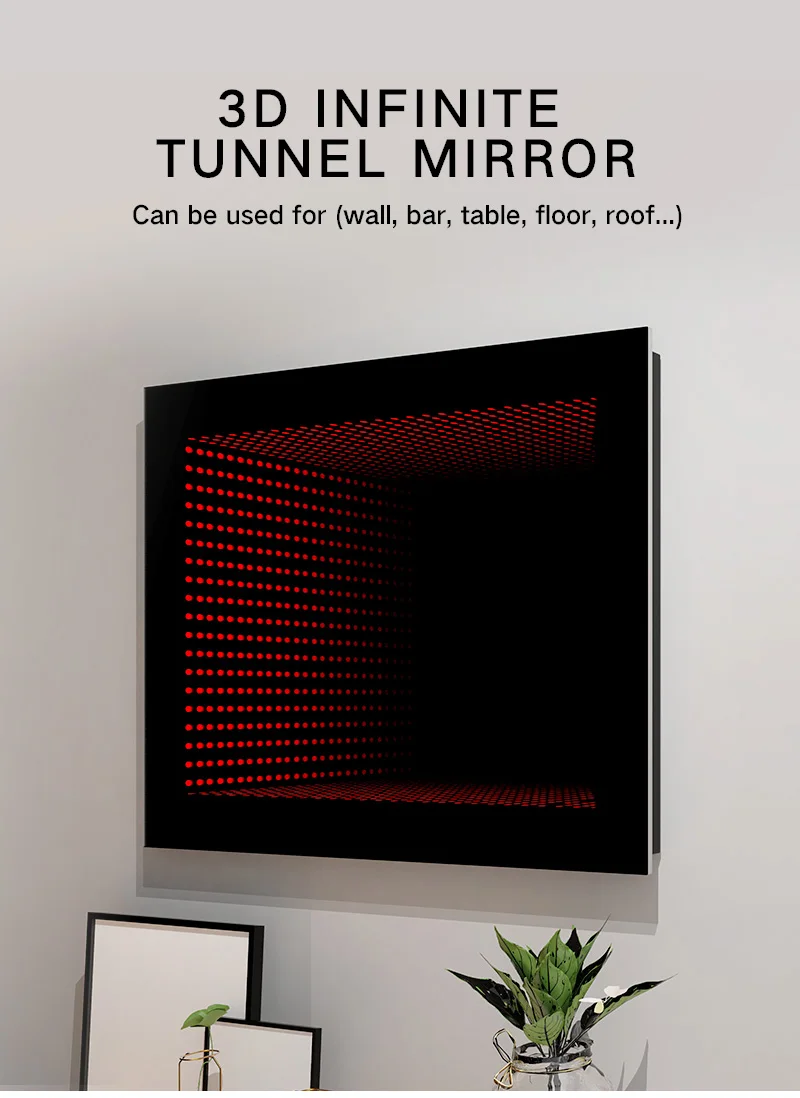 JT 900mm 3D Infinity Tunnel Mirror - LED Decorative Dance Floor
