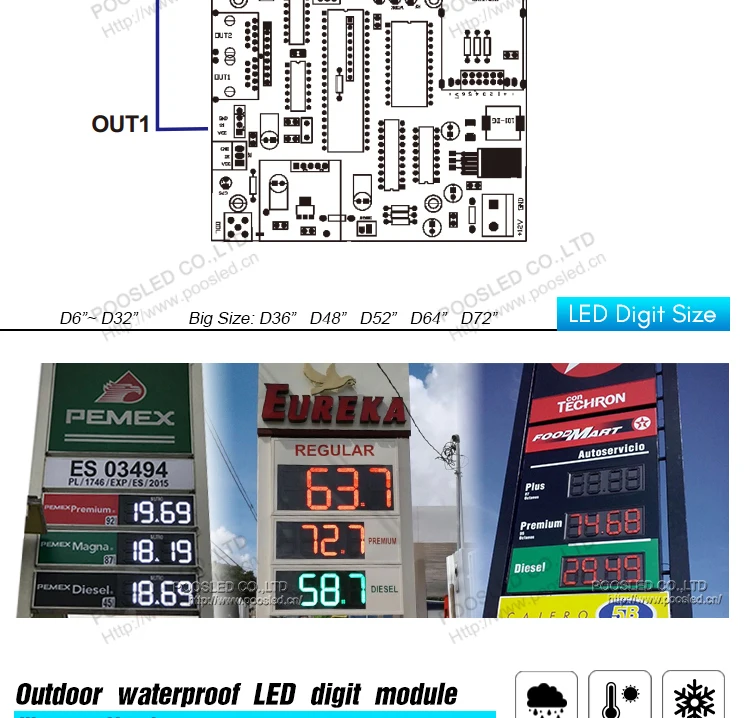 64 Inch Led 7 Segment Display For Seven Parts Custom Led Display 7 ...
