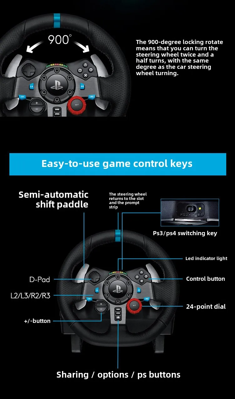 Logitech G29 Racing Wheel with Real Leather Pedals for PS4/5