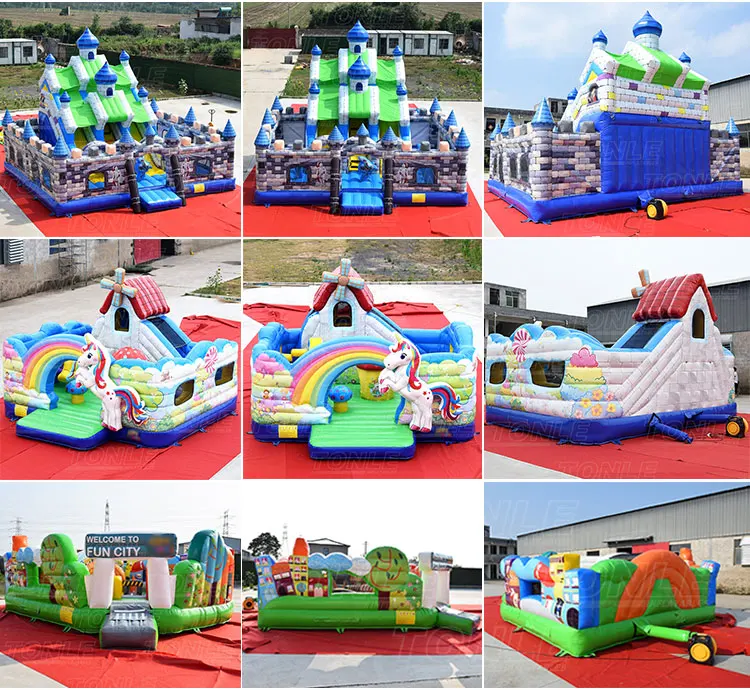 Fun City Theme Inflatable Playland for Kids - Safe & Durable
