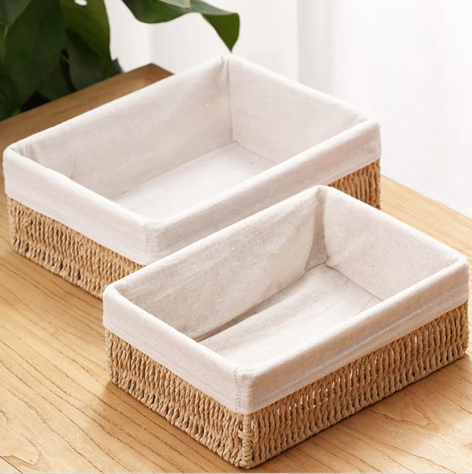 Handmade Paper Rope Woven Basket - Perfect for Storage