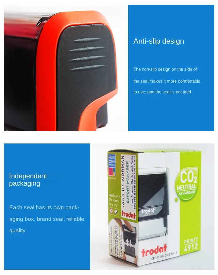 Trodat Stamp 4912 Office Self Inking Colorful Rubber Self-inking Stamp ...