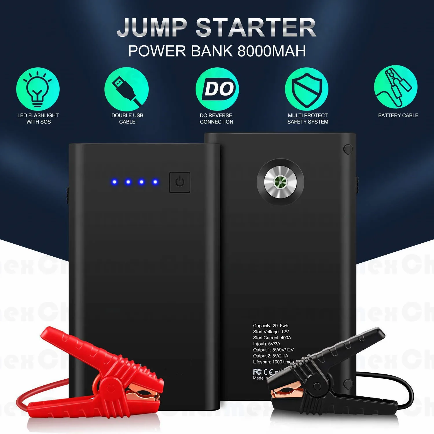 Car Jump Starter 12v Portable Jump Starter For Rechargeable Batteries ...