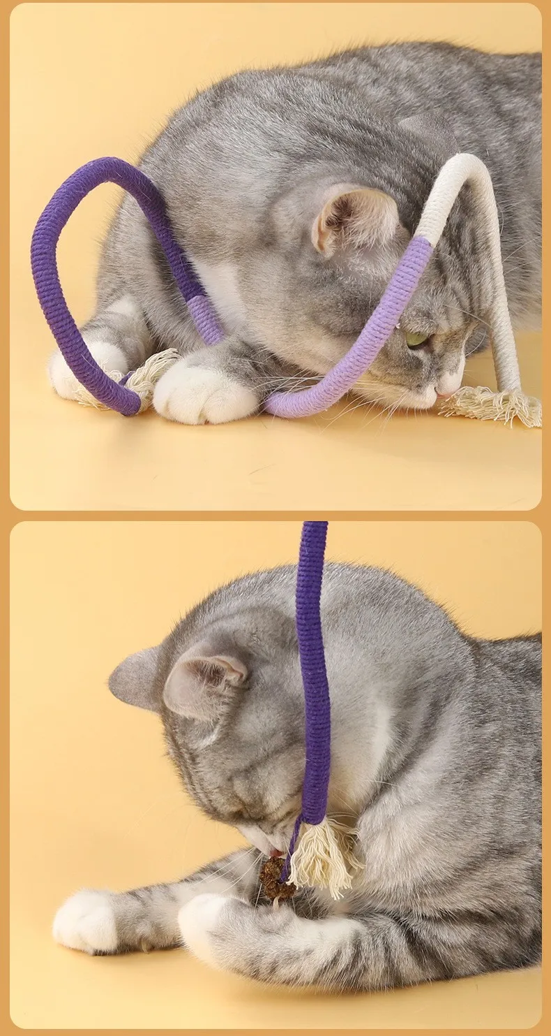 Cat Bite Rope Toy Self-high Relief Grinding Teeth Catnip Kitten Kitten ...