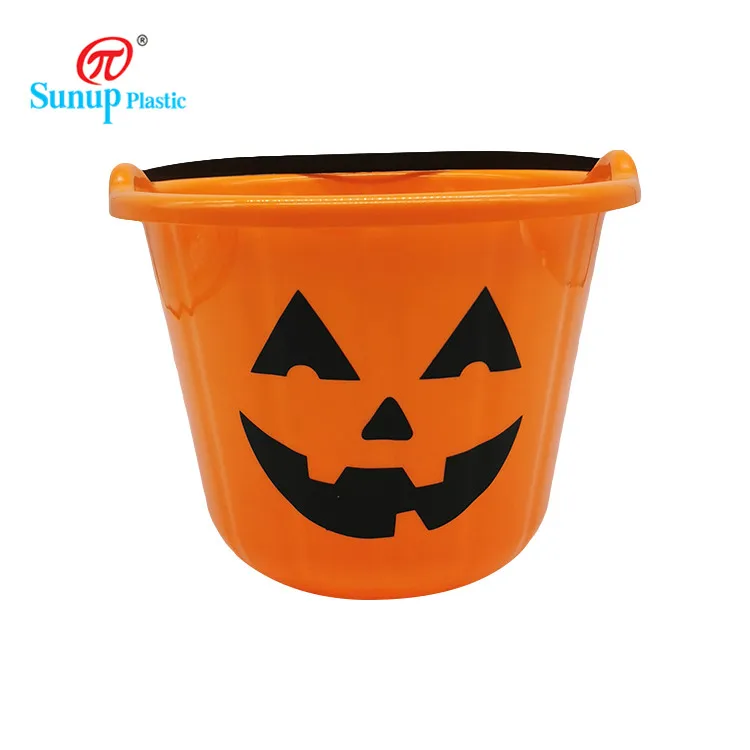 Halloween Party Plastic Clear Candy Floss Bucket Plastic Round Mini ...