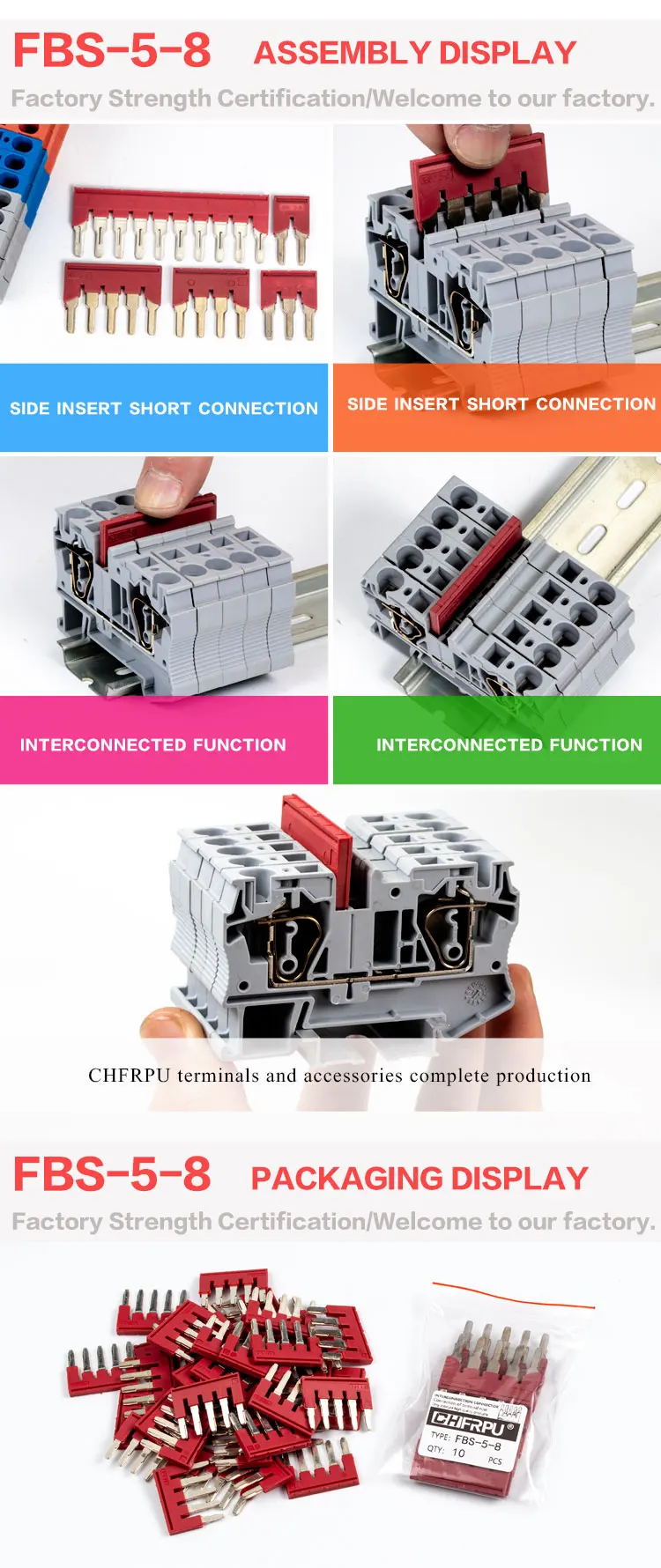 FBS Center Contact Fixed Bridge Plug-in Bridge for ST6 DIN Rail ...