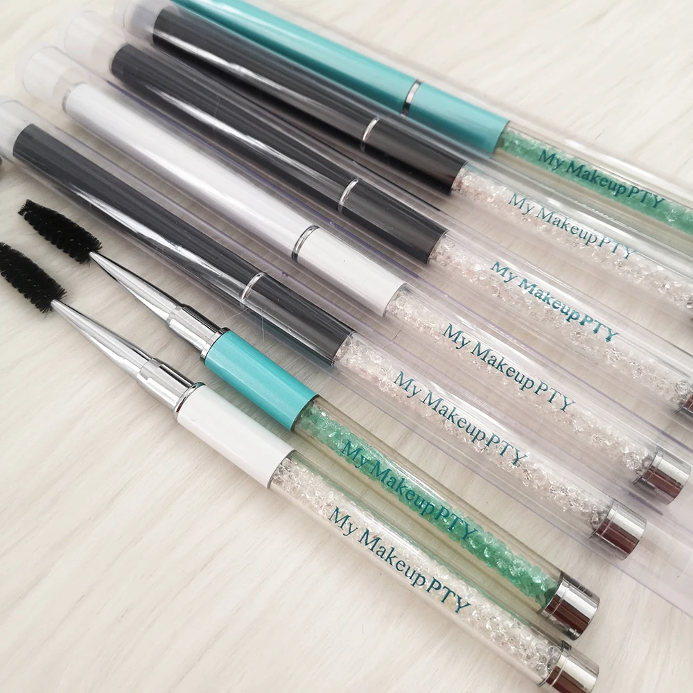 Rhinestone Diamond Tube Eyelash Spoolies Brushes Lash Applicator ...