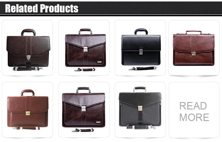 Men's Briefcase with Secret Compartment - Brown PU Leather