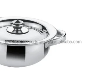 Stainless Steel Indian Serving Handi Indian Dishes Serve Ware Kadai Wok ...