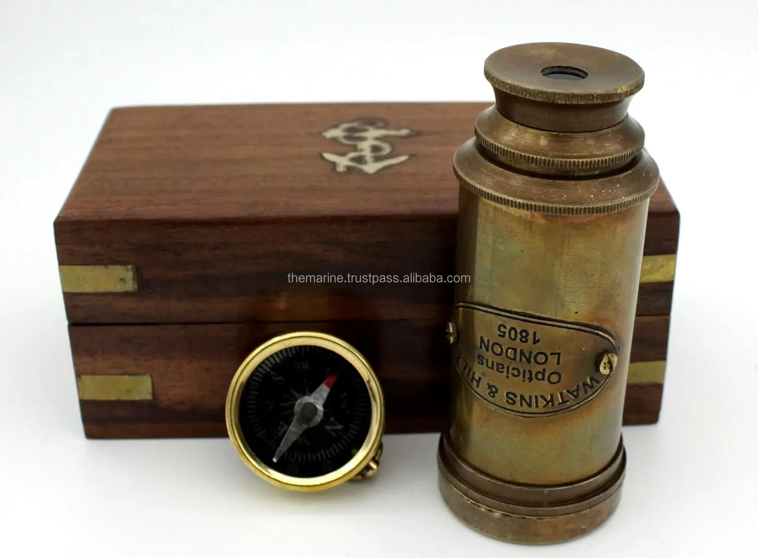 Nautical Captain Spyglass Brass Handheld Telescope Antique Finish ...