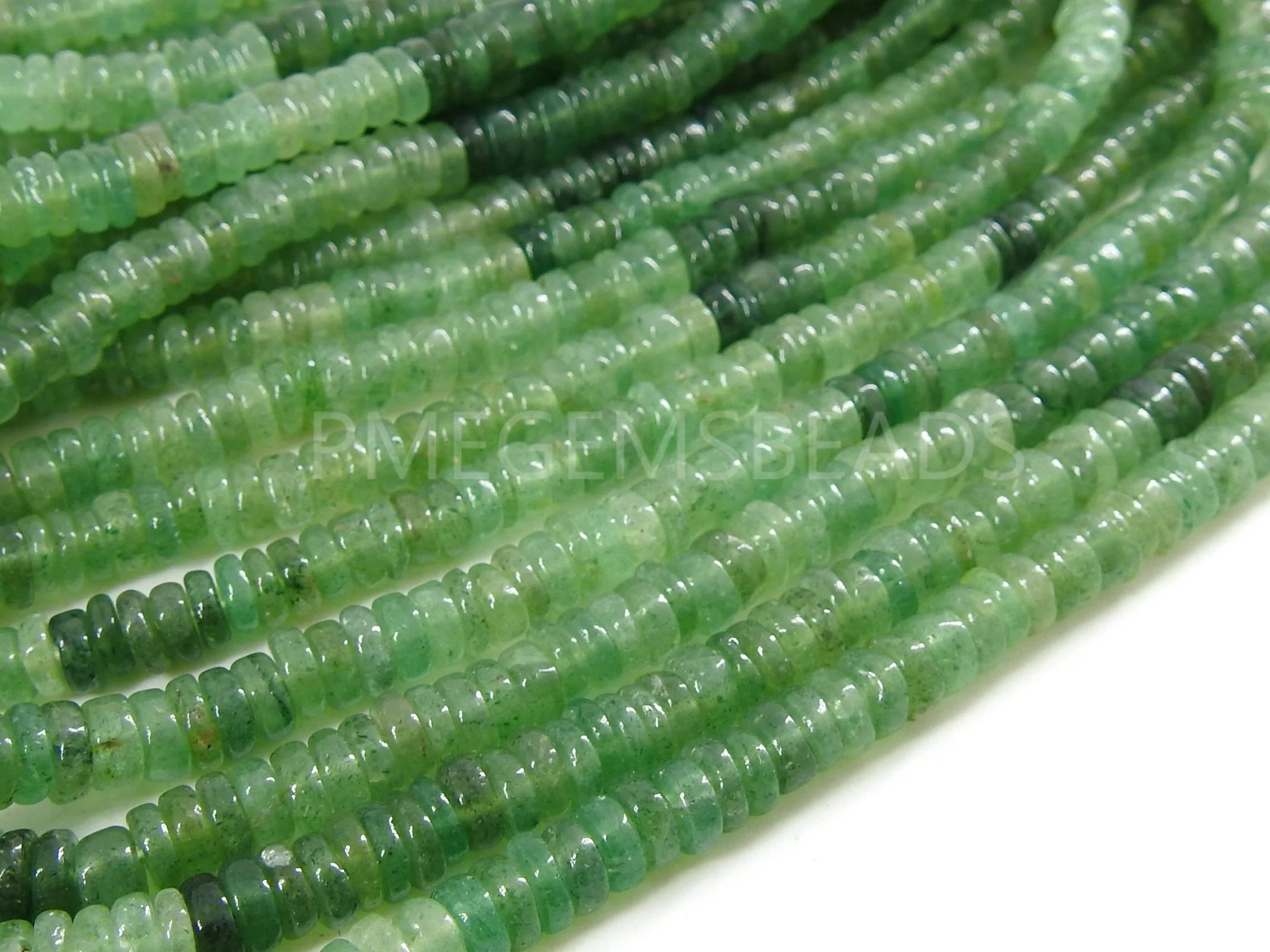 Handmade 16-Inch Green Strawberry Quartz Stone Beads Smooth Shaded 6mm ...