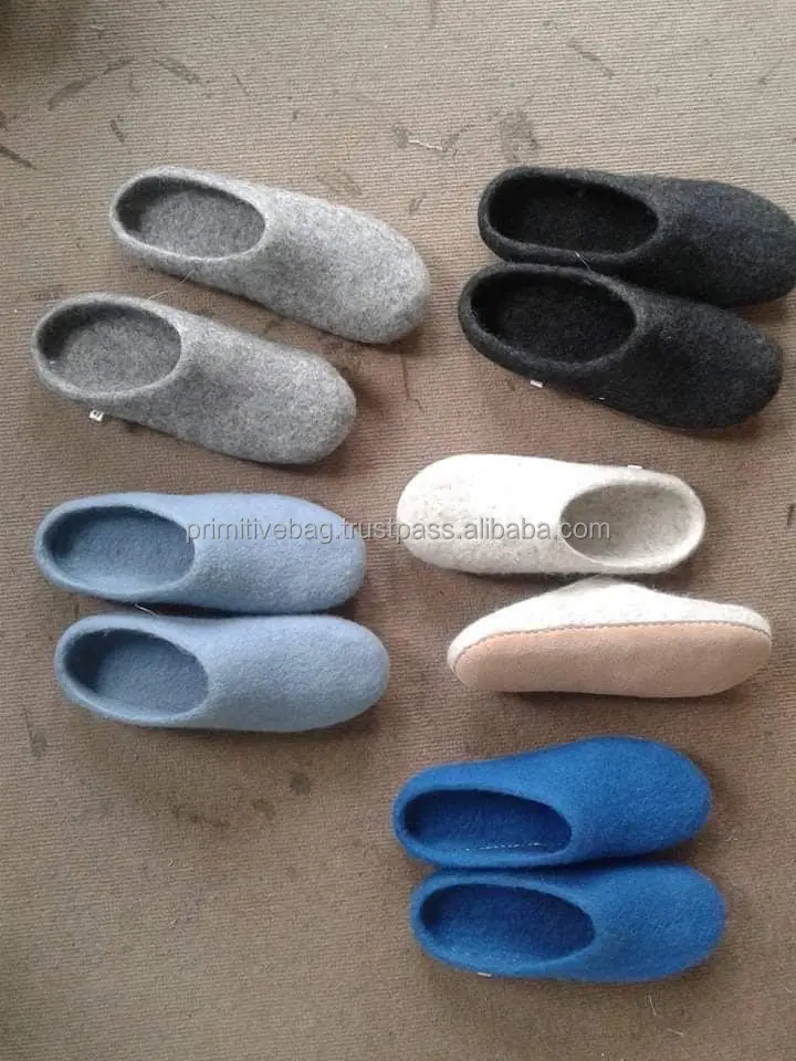 Handmade Wool Felt Slippers - Warm, Lightweight, and Customizable