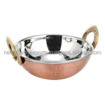 Copper Steel Indian Serving Bowl - Durable & Versatile