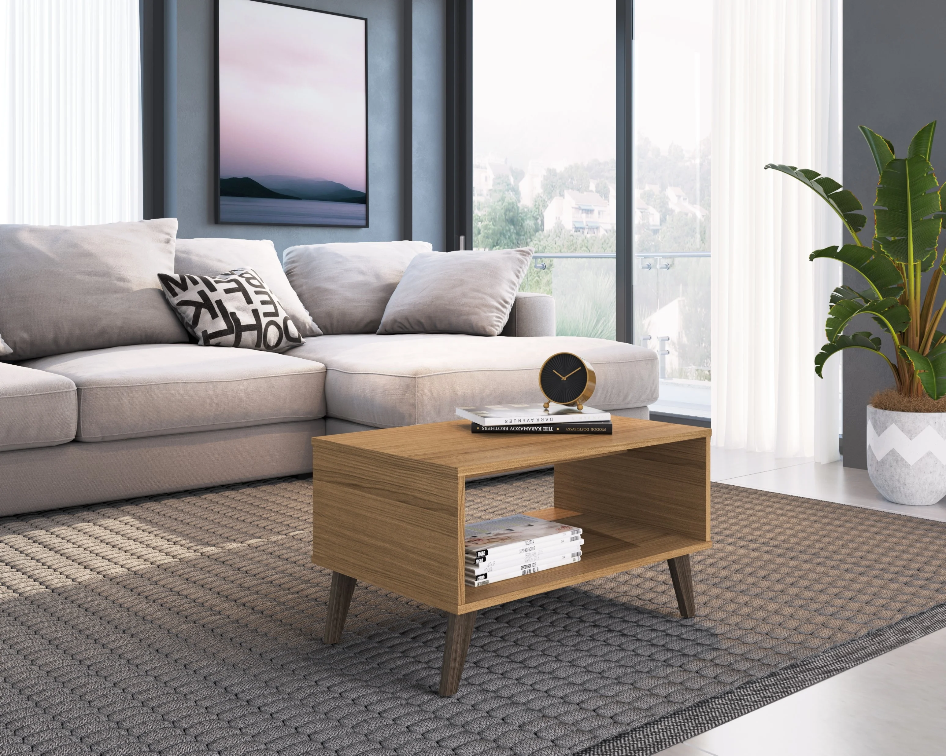 Modern Style Coffee Table Retro Wooden Home Living Room Furniture ...