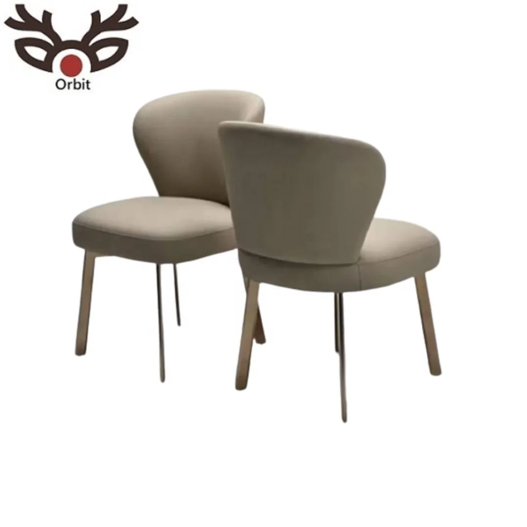 Modern Luxury Dining Chair Fabric Leather Design Metal Legs for Home ...