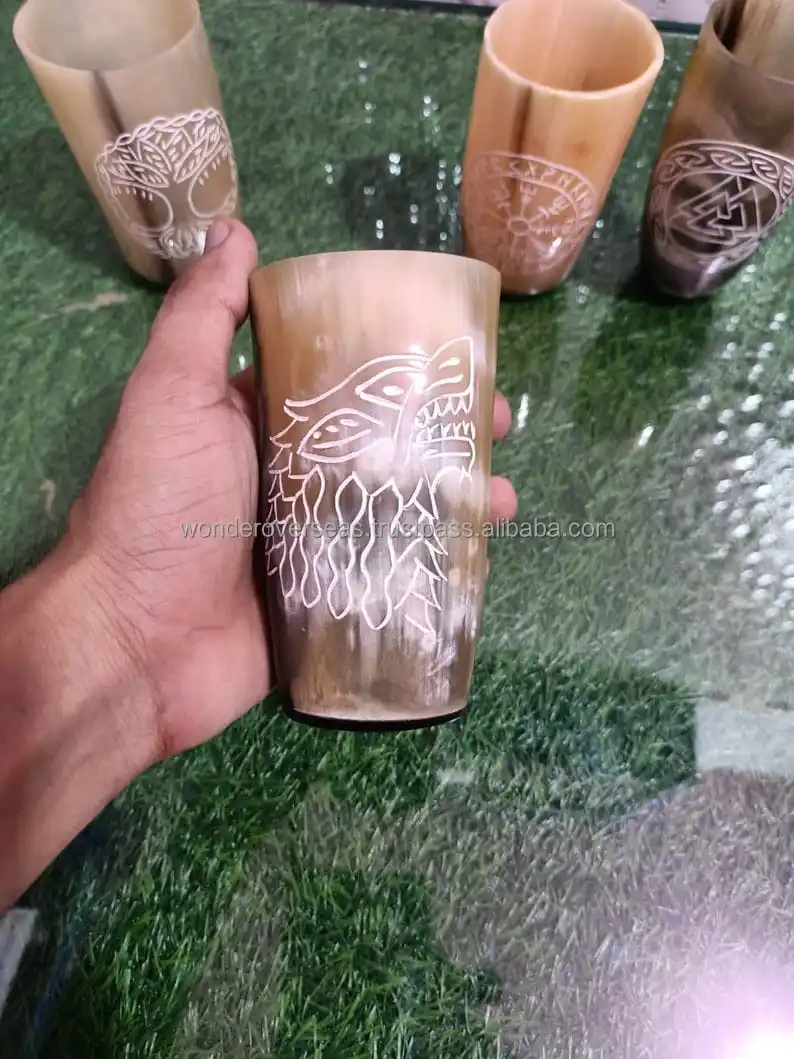 Finish Ox Horn Viking Horn Glass Beer Wine Drinking Horn Glass ...