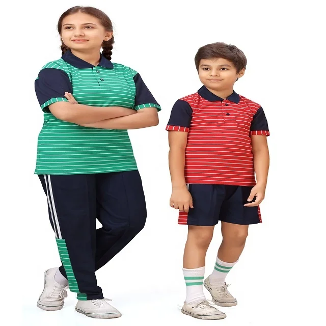 Short Sleeve Horizontal Stripe Sportswear Uniforms Set T Shirt /shorts ...