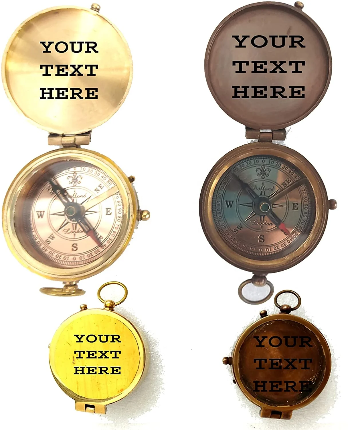 Personalized Brass Compass Custom - Engraved Text Engraving Gift Idea ...