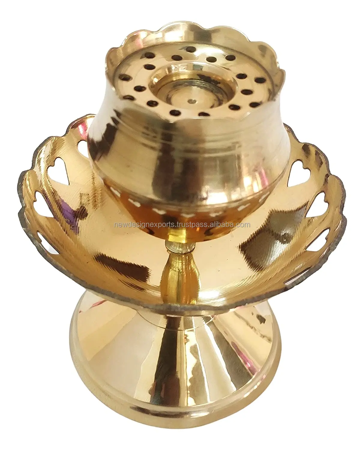 Exquisite Agarbatti Stand with Dhoop Holder - Golden Incense