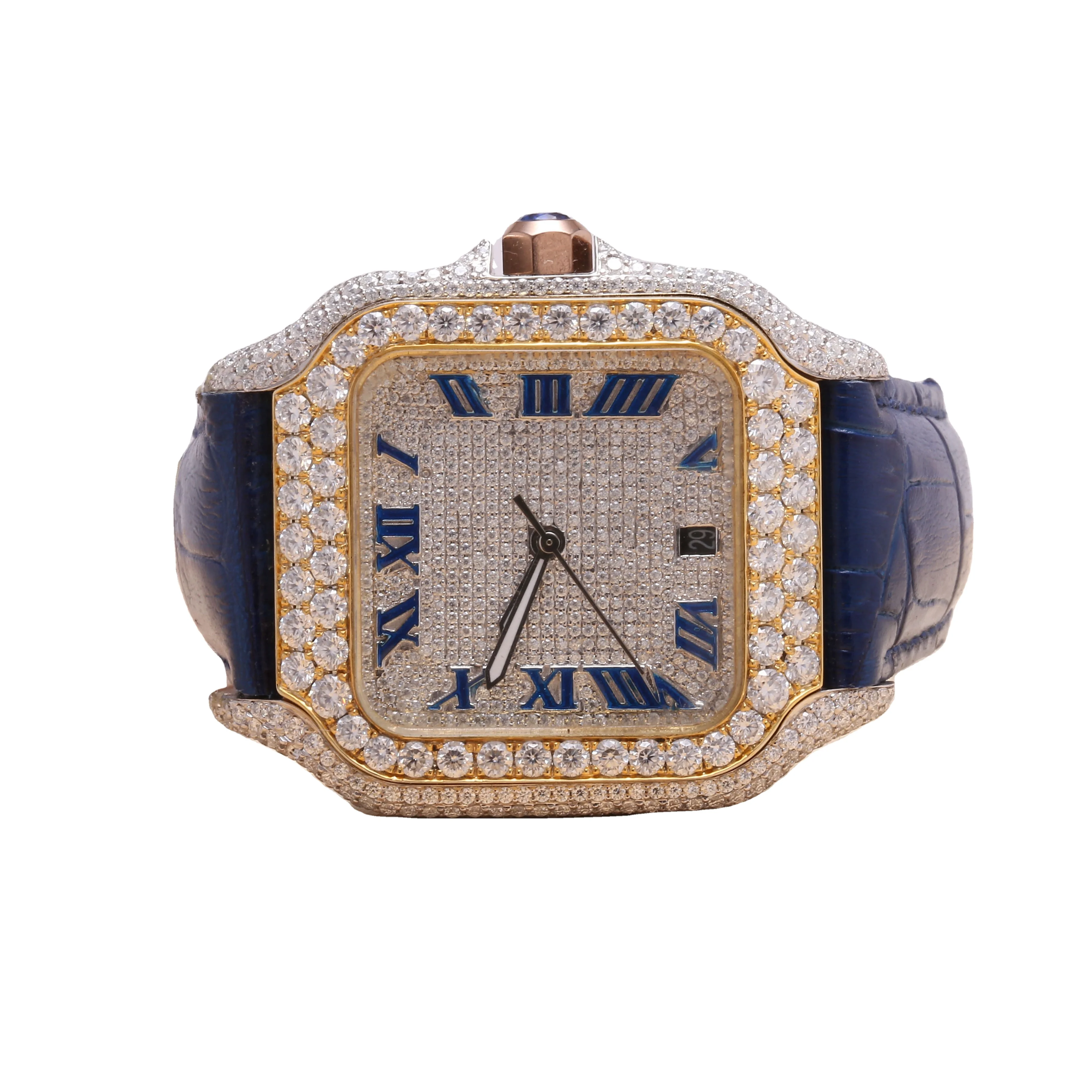 Unveiling Hip Hop Inspired Unisex Wrist Watch Embellished By Moissanite ...