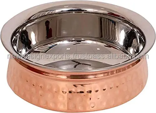 Copper Steel Indian Serving Bowl - Durable & Stylish
