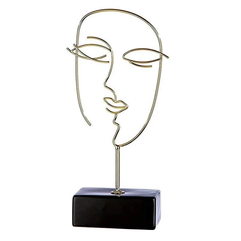 Woman Silhouette Metal Decor Aesthetic Minimal Nordic Ornament Object ...