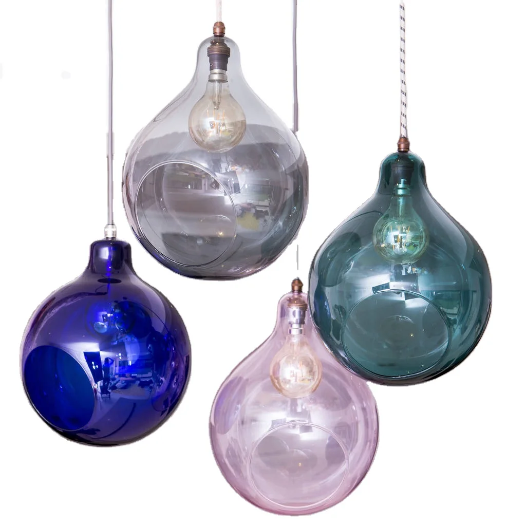 Balloon Shape Glass Hanging Lamp Light Hotel Lobby Indian Metal Crafts ...