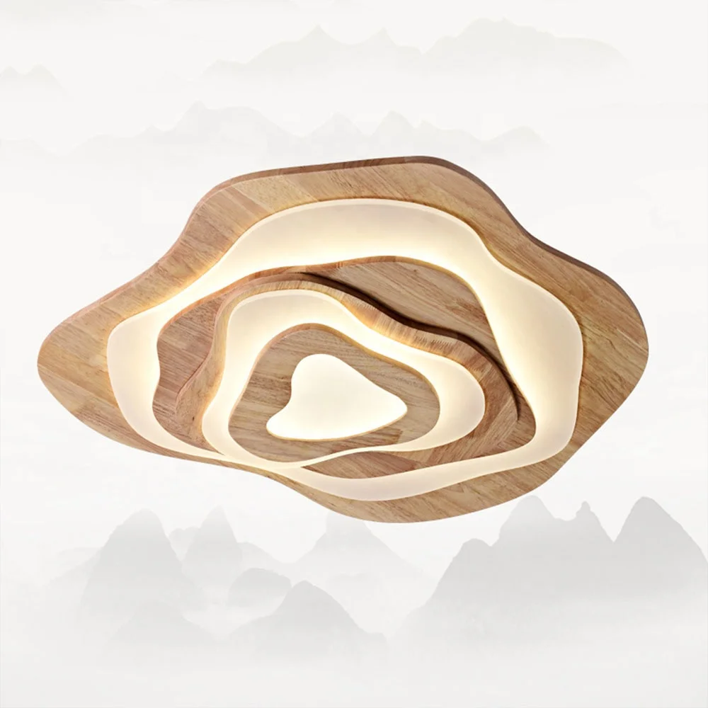 OOWOKS Wood Ceiling Lights - Modern, Dimmable LED Fixtures