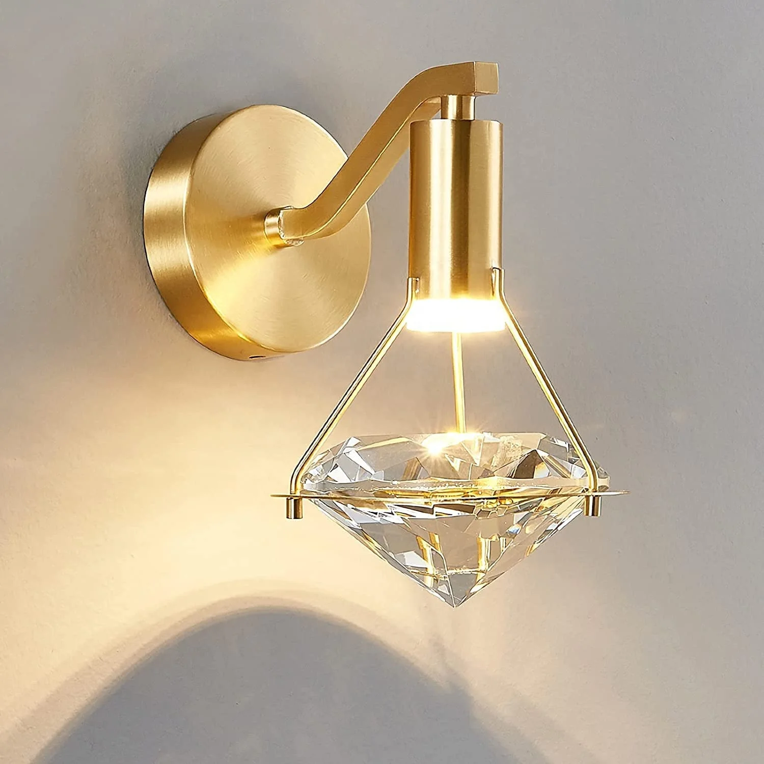 Hotel Wall Lights Indoor - Modern Luxury Rhombus Crystal Lamp