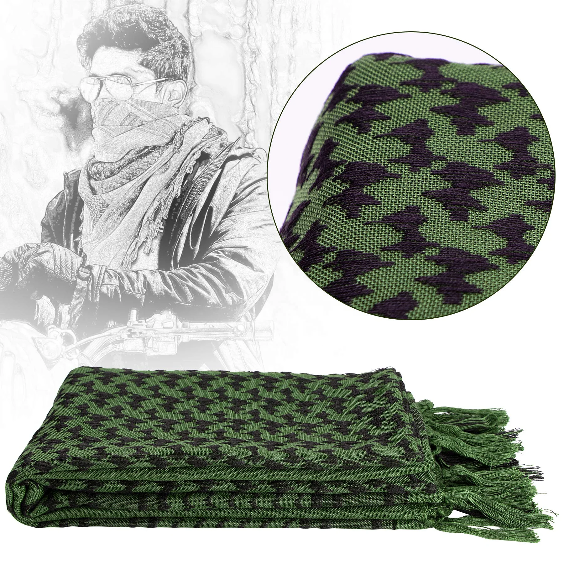 Yemeni Head Wrap Cotton Shemagh Keffiyeh Scarf Lightweight Arab Scarf ...