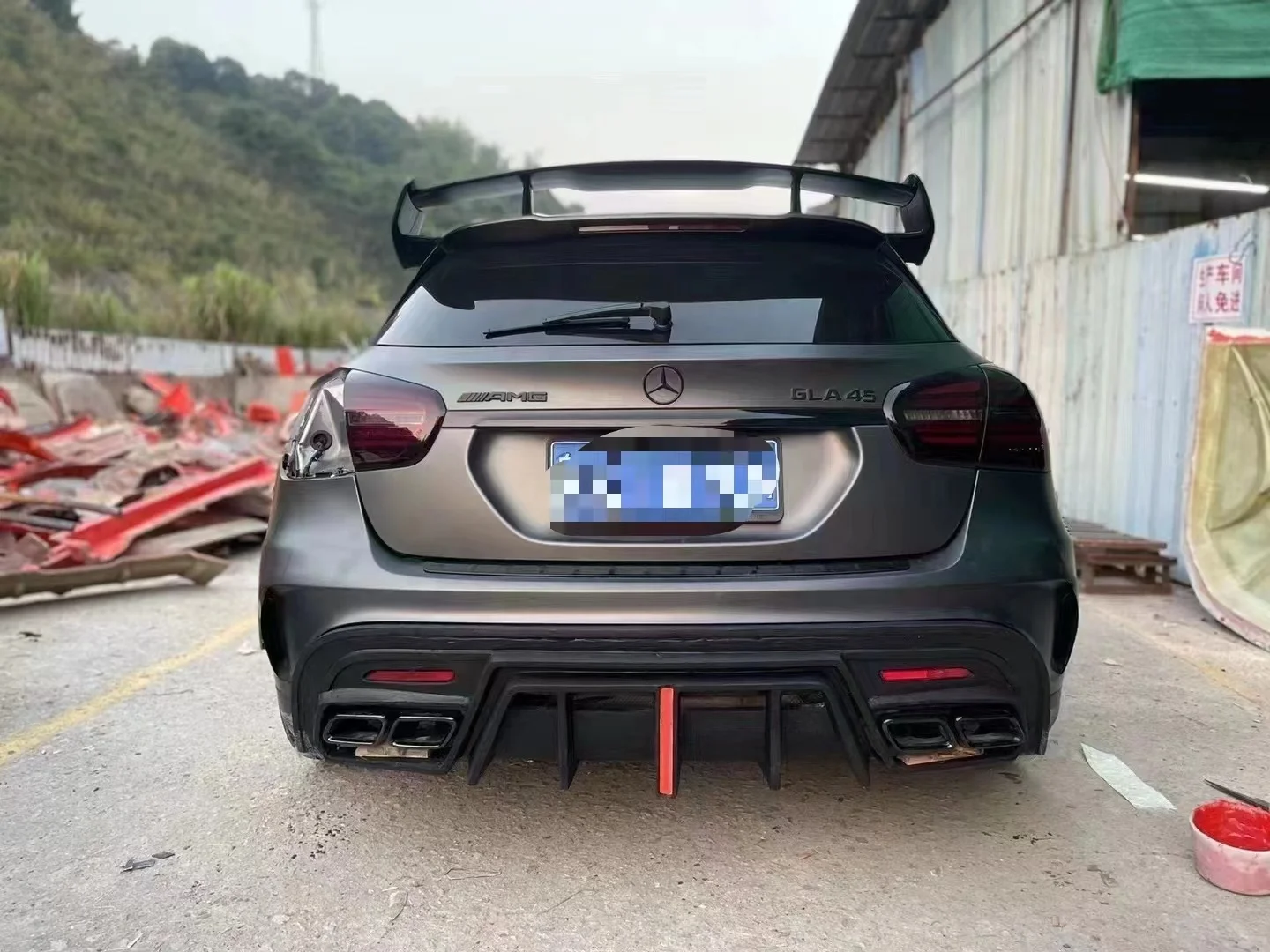 For Mercedes Benz Gla45 X156 Carbon Fiber Car Rear Diffuser Body Kit ...