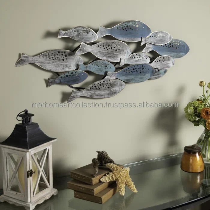 Latest Design Metal Fish Art Living Room Home Decor Luxury Sculpture ...