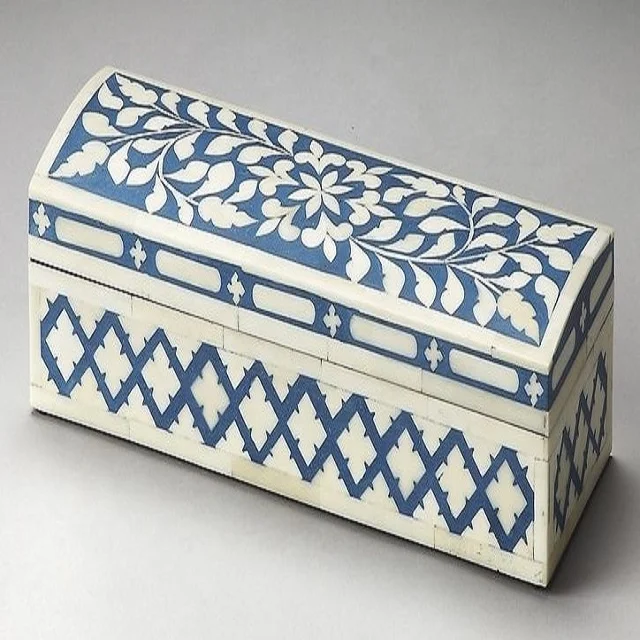 Luxury Bone Inlay Box Jewelry Storage Box Decorative Intricate Bone ...