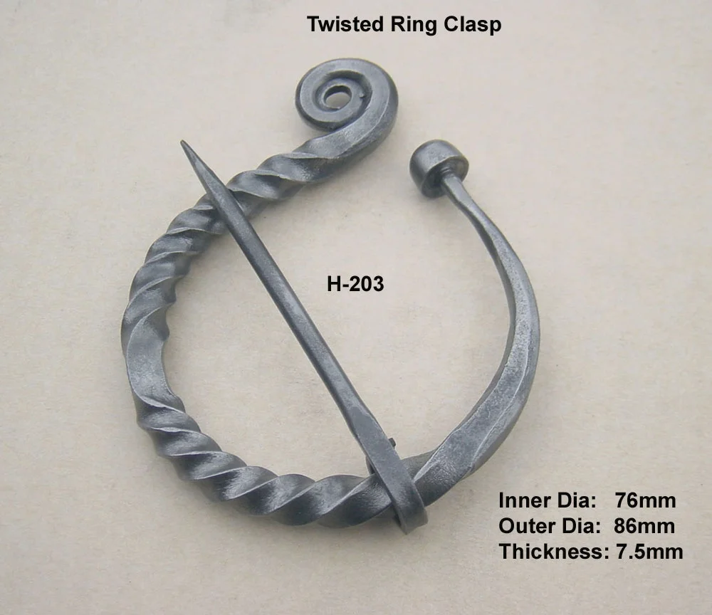 Premium Handmade Wrought Iron Forged Twisted Robe Pin Fibula Clothes ...