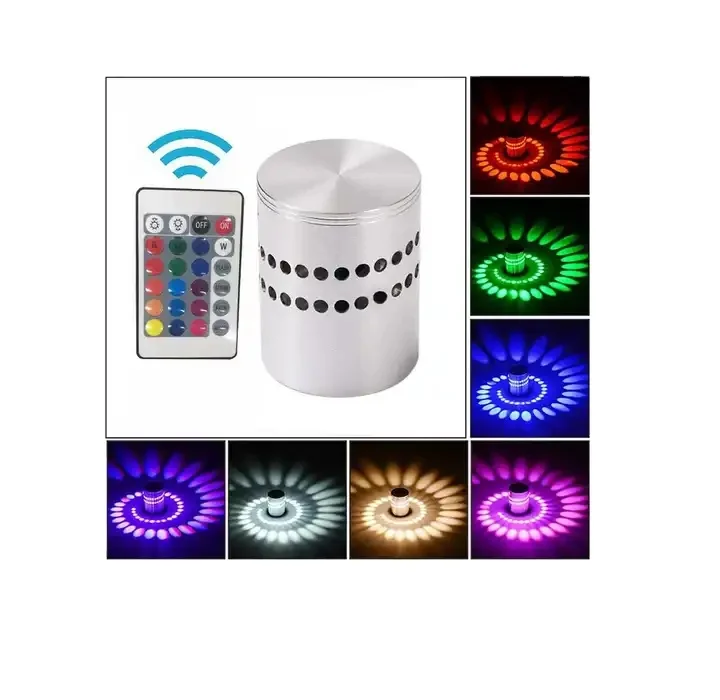 Modern Spiral Led Ceiling Rgb Led Night Light Creative Wall Lamp Silver ...
