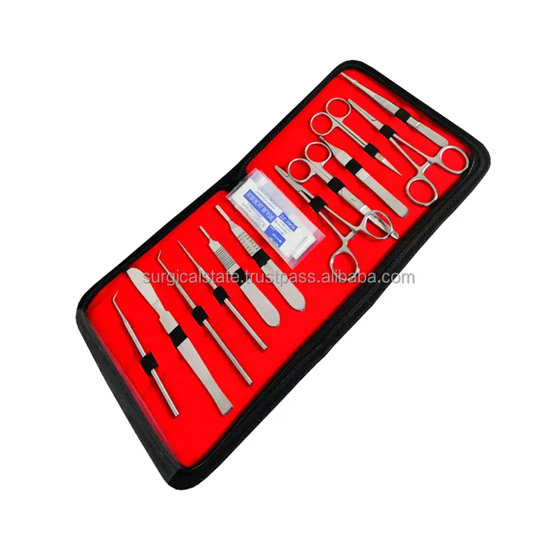 Stainless Steel Suture Kit With Blue Red Custom Zipper/leather Case ...